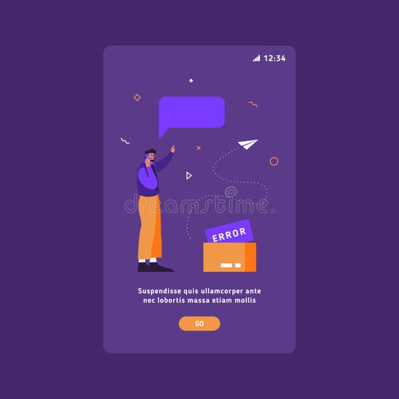 Customer Support Service. Vector Illustration of Angry Customer Having ...