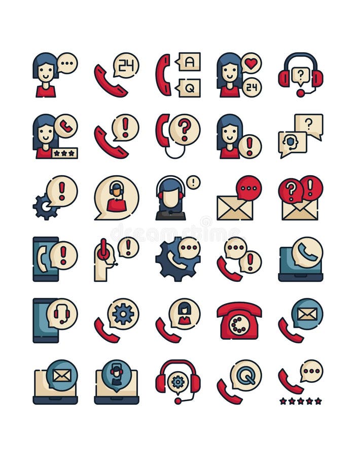 Customer Support Services Filled Outline Icon Pack Stock Vector ...