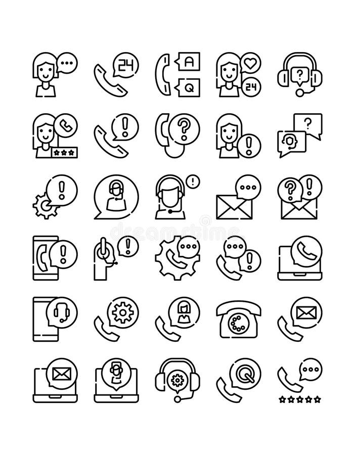 Customer Support Services Simple Line Icon Pack Stock Vector ...