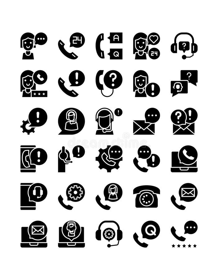 Customer Support Services Solid Glyph Icon Pack Stock Vector ...
