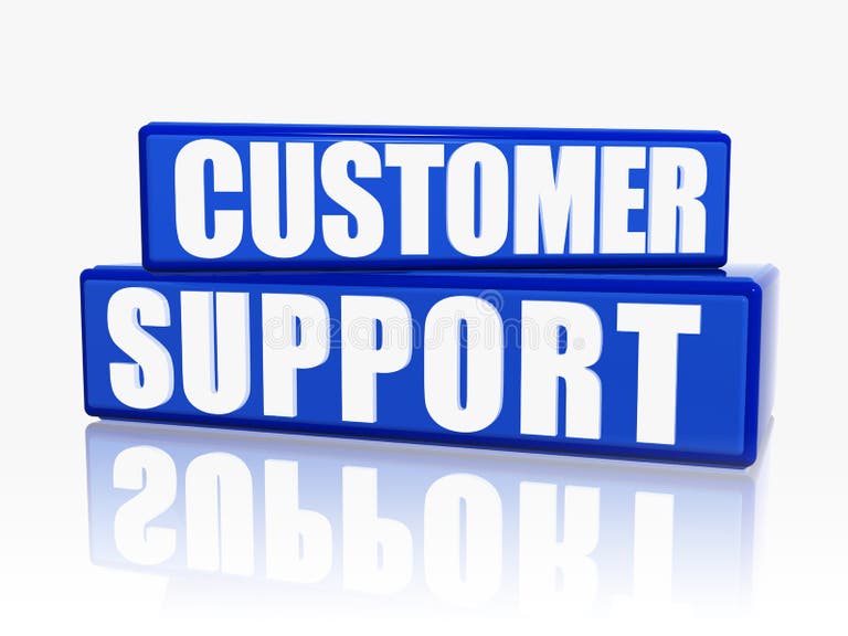 Customer Support in Blue Blocks Stock Illustration - Illustration of ...