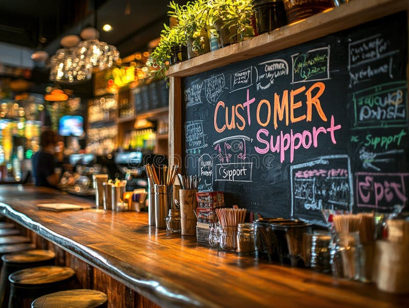 Customer Support Text Written on the Blackboard Stock Photo - Image of ...