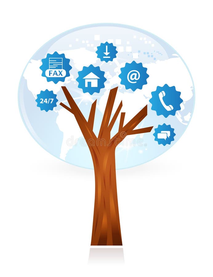 Customer support tree stock illustration. Illustration of computer ...