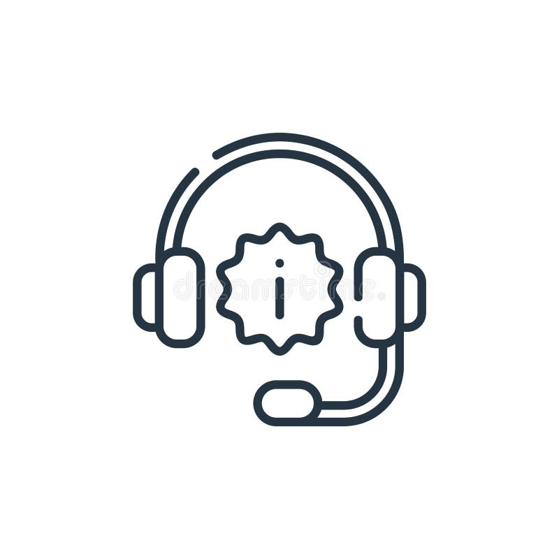 Customer Support Vector Icon Isolated on White Background. Outline ...