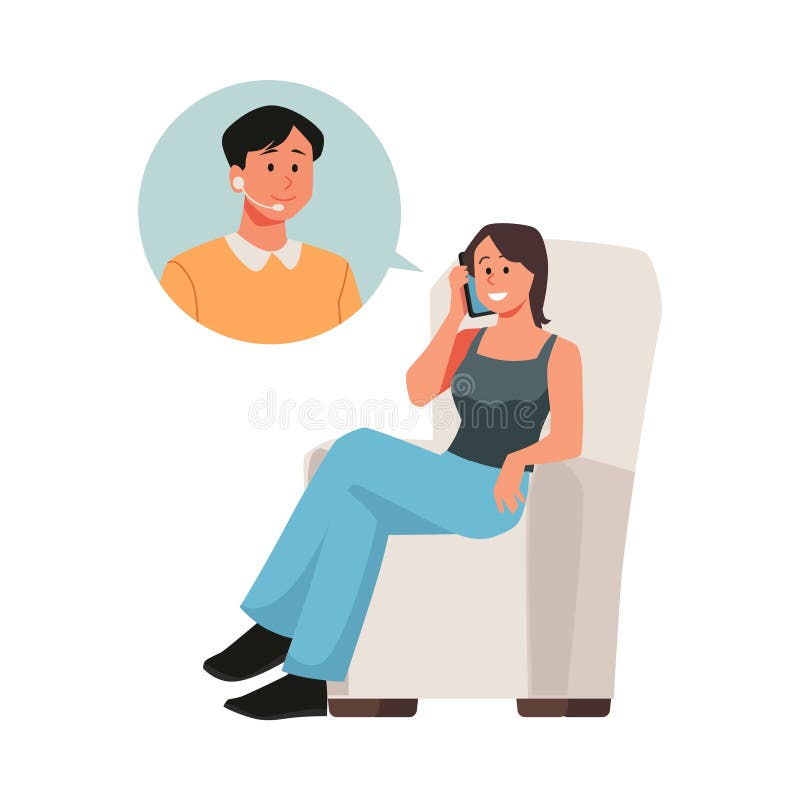 Customer Support Vector Illustration of Phone Call Stock Vector ...