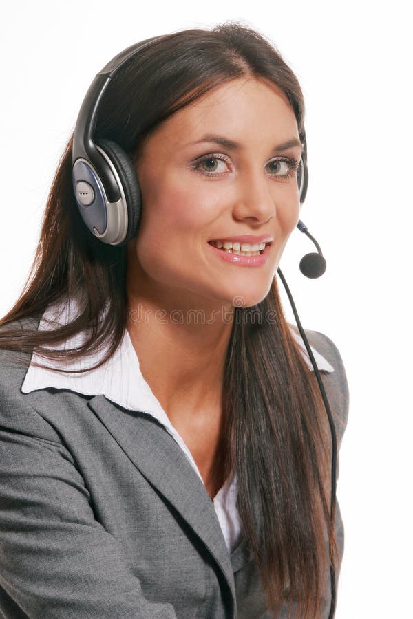 Customer Support on White Background Stock Photo - Image of computer ...