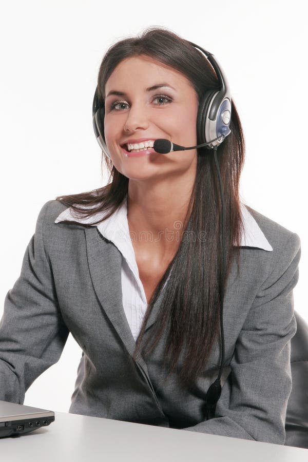 Customer Support on White Background Stock Photo - Image of computer ...