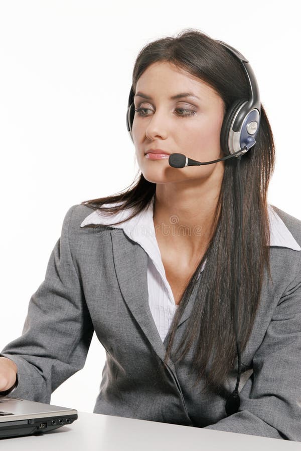 Customer Support on White Background Stock Photo - Image of computer ...