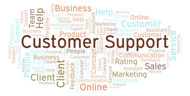 Customer Support Word Cloud. Stock Illustration - Illustration of cloud ...