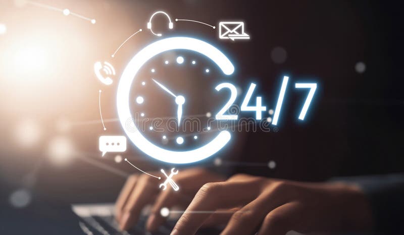 Customer Support Working 24 Hours for Customer EIDE Care Stock Image ...