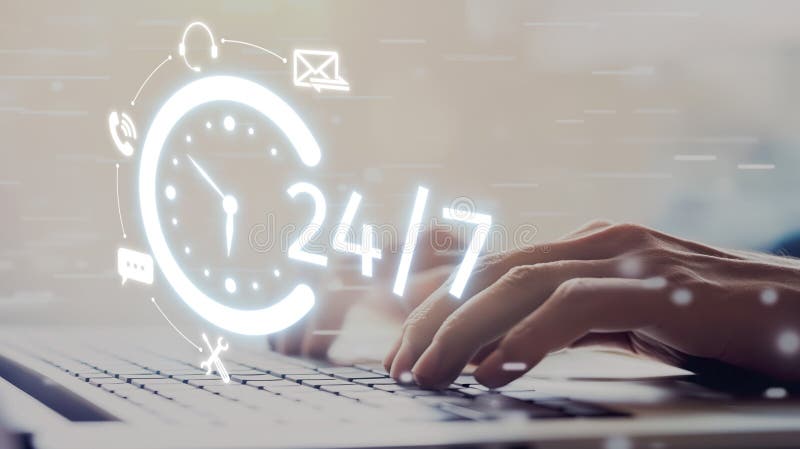 Customer Support Working 24 Hours for Customer EIDE Care Stock Image ...