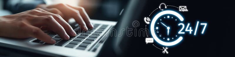 Customer Support Working 24 Hours for Customer EIDE Care Stock Image ...