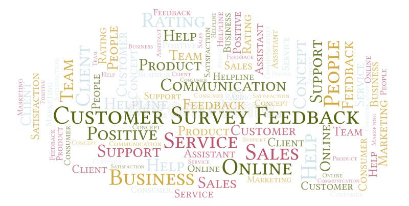 Customer Survey Feedback Word Cloud. Stock Illustration - Illustration ...