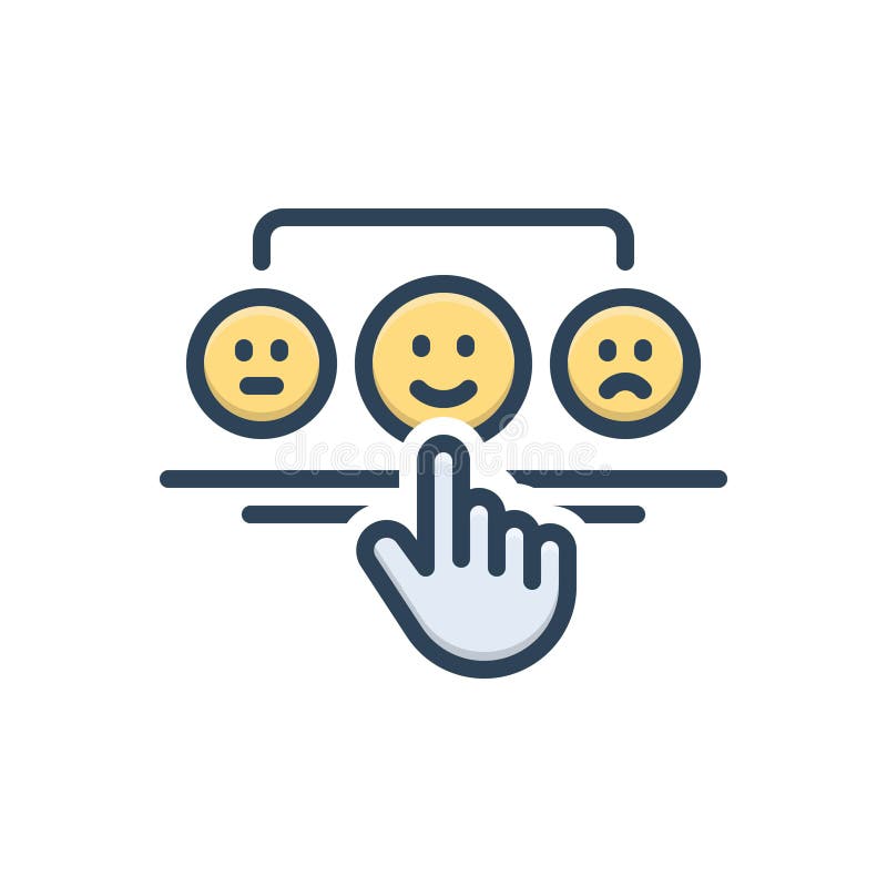Color Illustration Icon for Customer Survey, Customer and Reaction ...