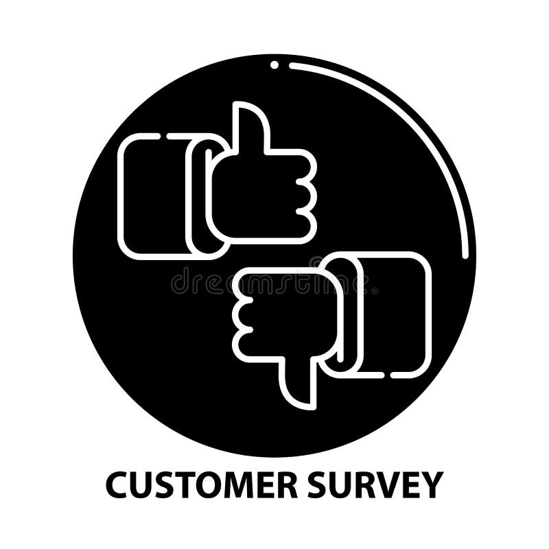 Customer Survey Symbol Icon, Black Vector Sign with Editable Strokes ...