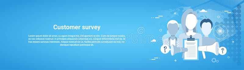 Customer Survey Web Horizontal Banner with Copy Space Stock Vector ...