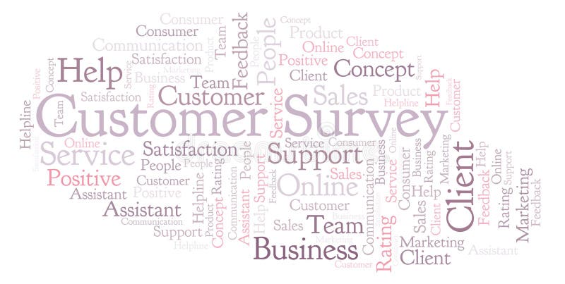 Customer Survey Word Cloud. Stock Illustration - Illustration of survey ...