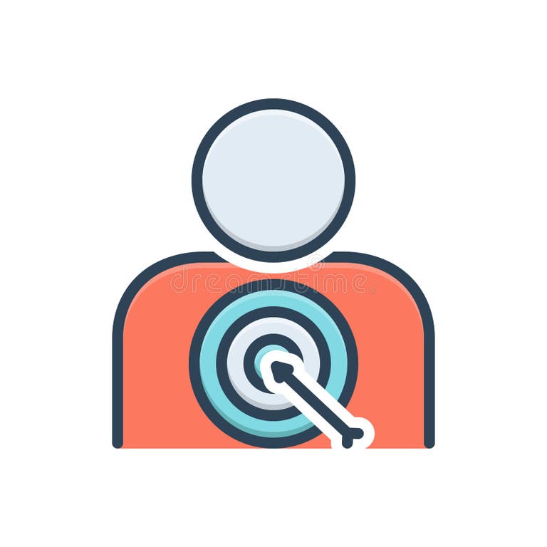Color Illustration Icon for Customer Target, Patron and Target Stock ...