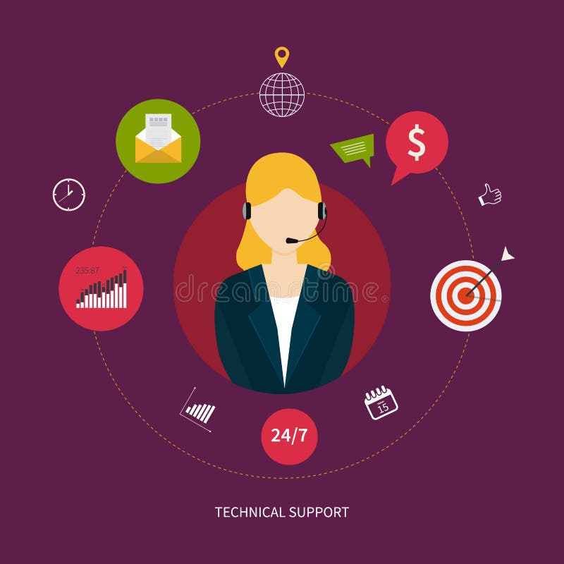 Customer Technical Support Service Stock Vector - Illustration of ...