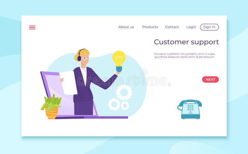 Customer Technical Support Web Application Website Banner, Template ...