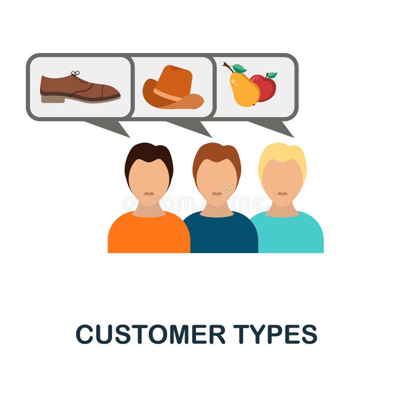 Customer Types Flat Icon. Colored Element Sign from Growth Acceleration ...