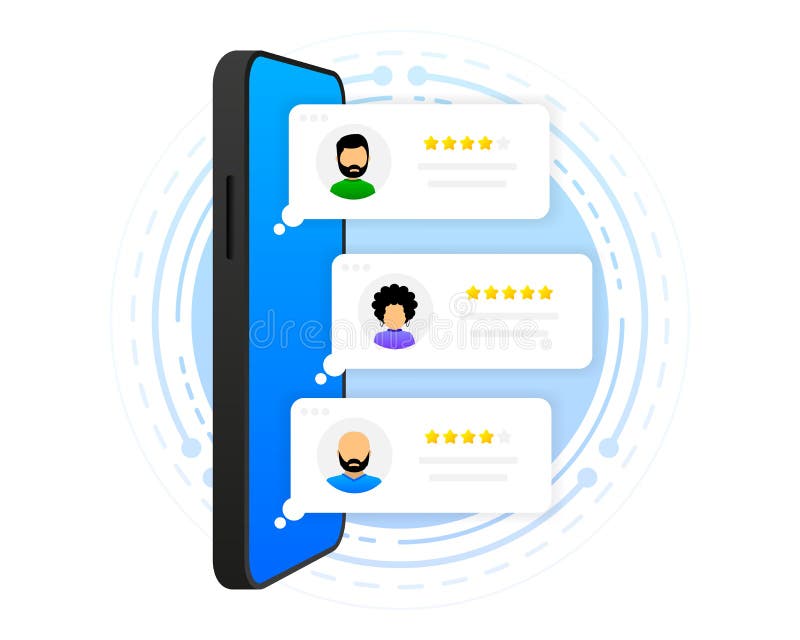 Customer User Reviews on Phone. Feedback, Experience Concept. Vector ...