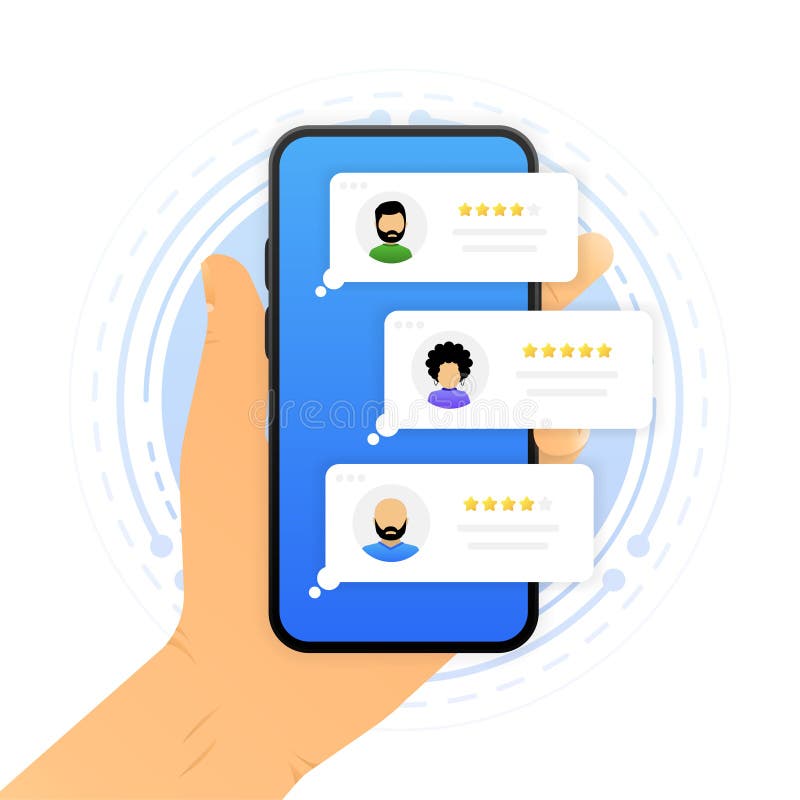 Customer User Reviews on Phone. Feedback, Experience Concept. Vector ...