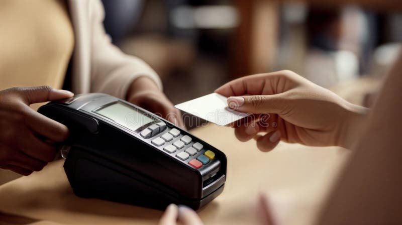 Customer Using Credit Card for Payment Stock Illustration ...