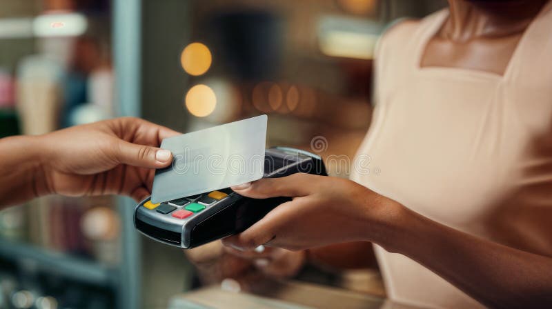 Customer Using Credit Card for Payment Stock Illustration ...