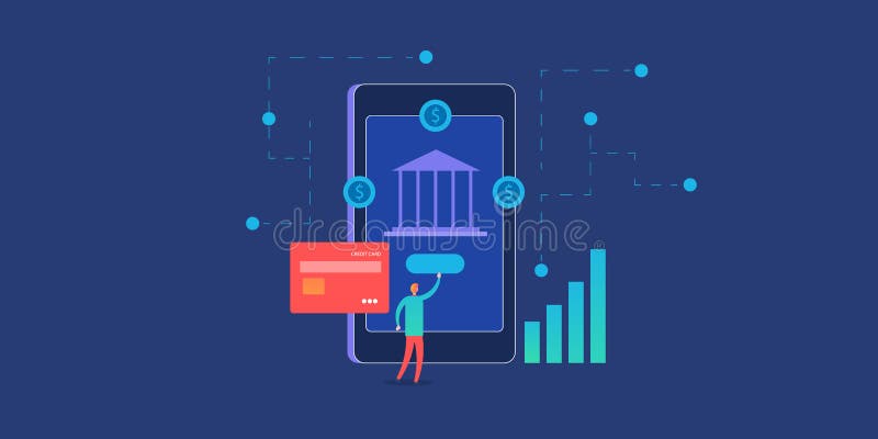 Customer Using Financial Banking App on Mobile, Making Digital Payment ...