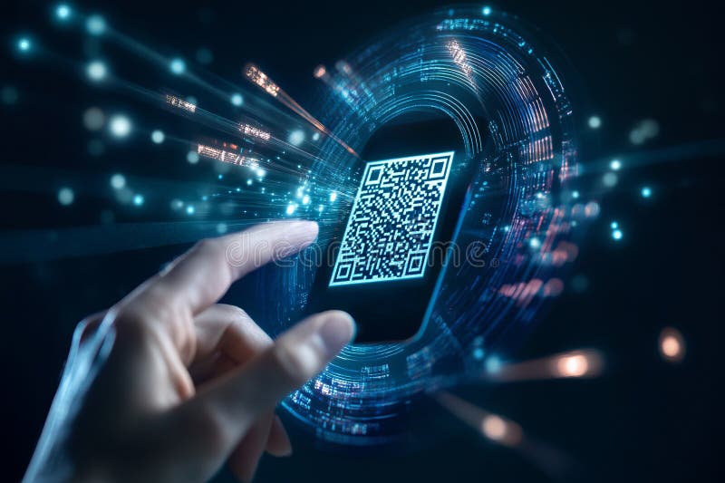 Customer Using Smartphone To Make Contactless Payment with Qr Code ...