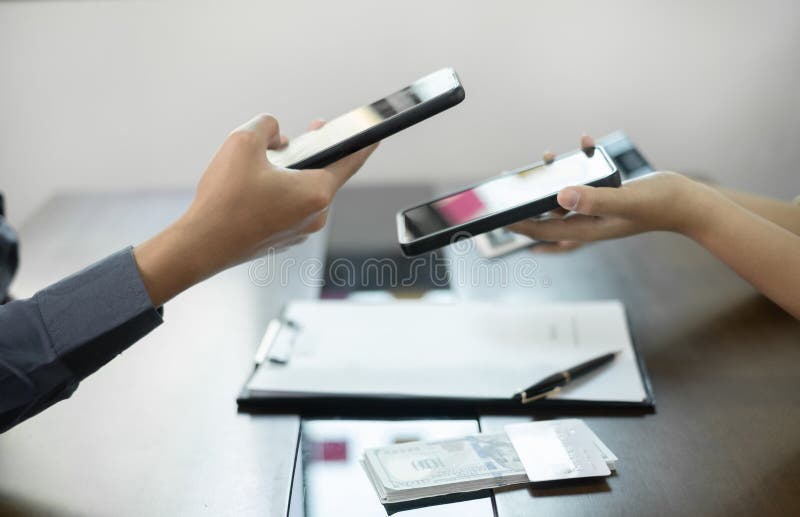 Customer Using Smartphones for Payment Cashless QR Scan Code Technology ...