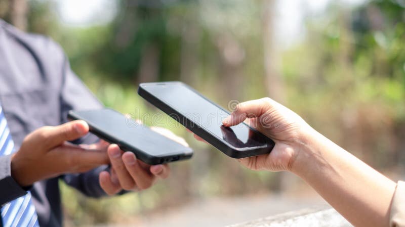 Customer Using Smartphones for Payment Cashless QR Scan Code Technology ...