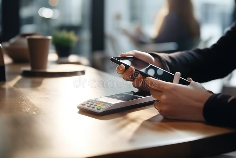 Customer Using Their Smartphone To Make a Payment through Near Field ...
