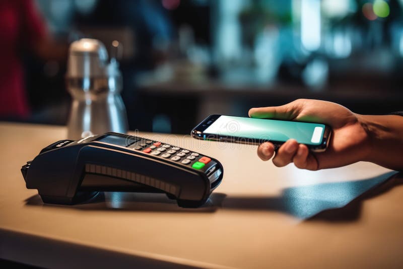 Customer Using Their Smartphone To Make a Payment through Near Field ...