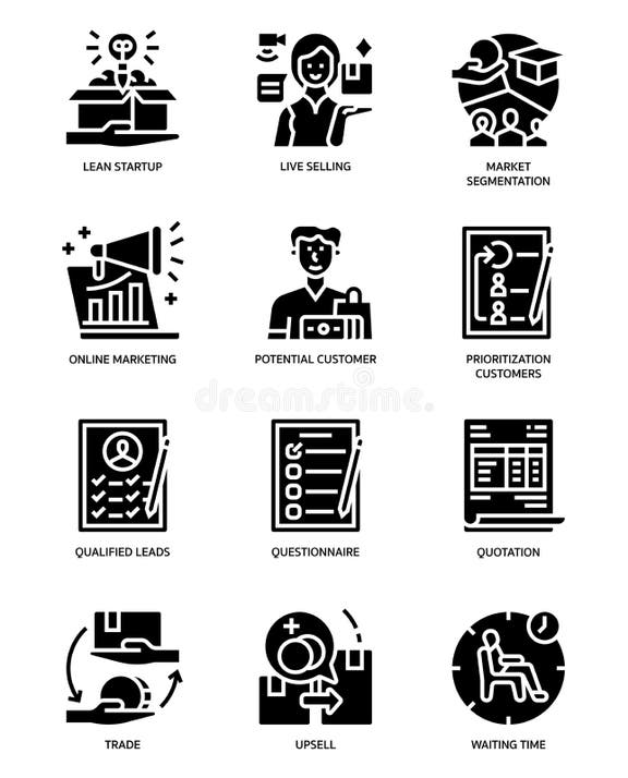 Customer Validation Icons Set Stock Vector - Illustration of customer ...