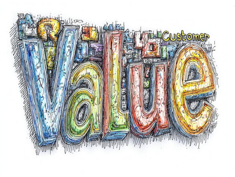 Customer Value Text Illustration Stock Photo - Image of visual, value ...