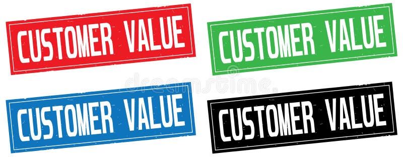 CUSTOMER VALUE Text, on Rectangle Stamp Sign. Stock Illustration ...