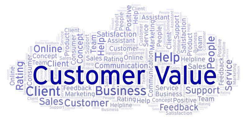 Customer Value word cloud. stock illustration. Illustration of help ...