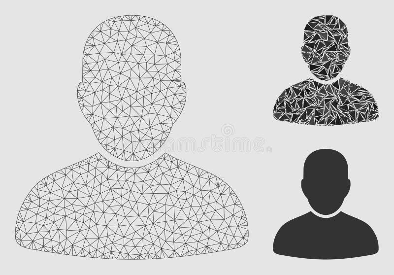 Customer Vector Mesh Carcass Model And Triangle Mosaic Icon Stock Vector Illustration Of