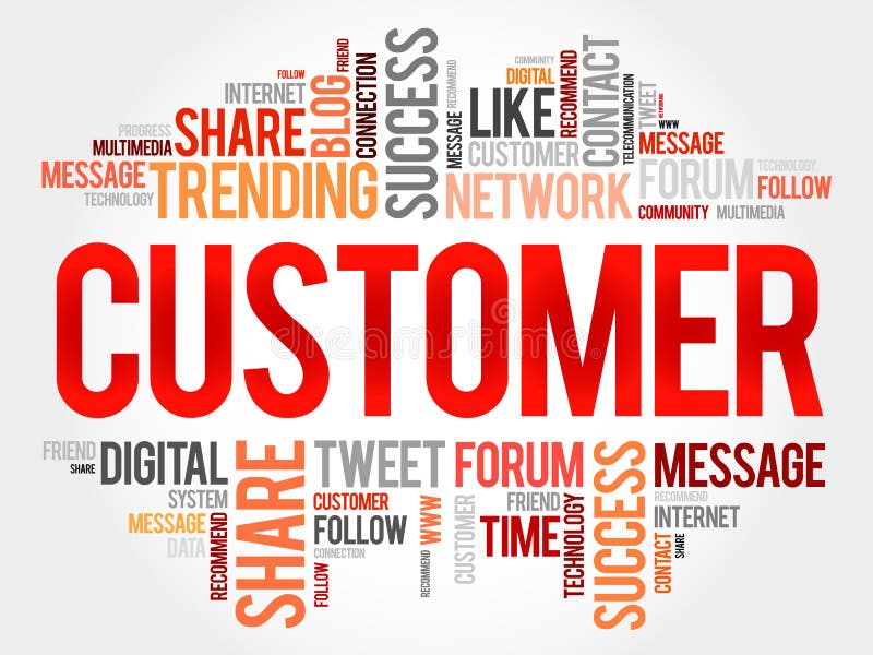 Customer word cloud stock illustration. Illustration of collage - 199187208