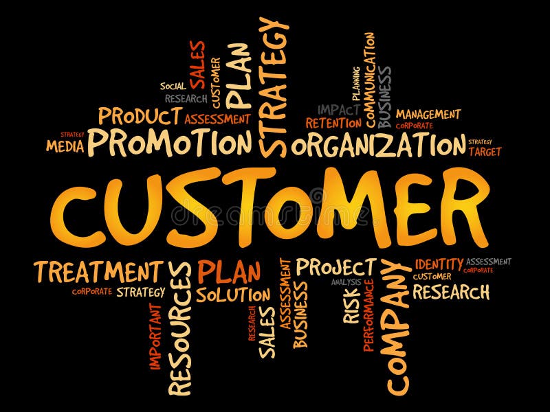 Customer word cloud stock illustration. Illustration of conceptual ...