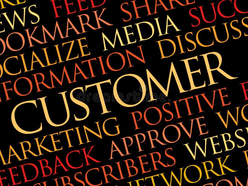 Customer word cloud stock illustration. Illustration of advertise ...