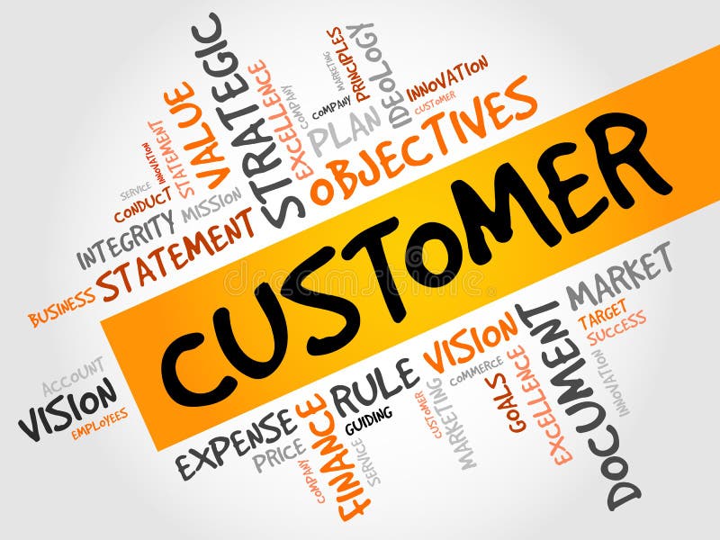 Customer word cloud stock illustration. Illustration of advice - 202785599