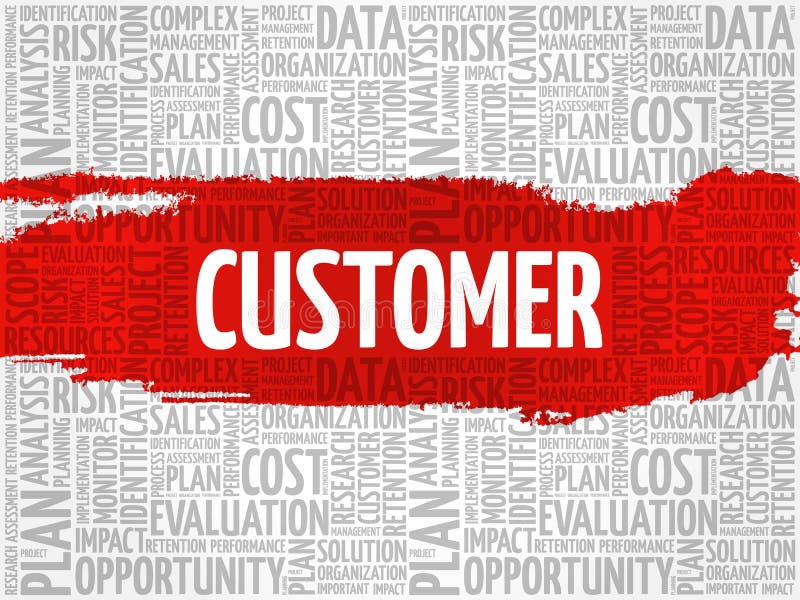 Customer word cloud stock illustration. Illustration of communicate ...