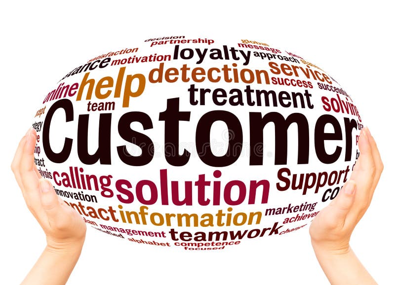 Customer Service Word Cloud Hand Sphere Concept Stock Illustration ...