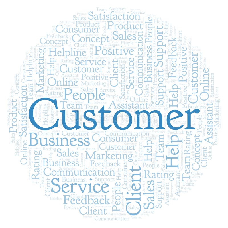 Customer word cloud. stock illustration. Illustration of poster - 126408924