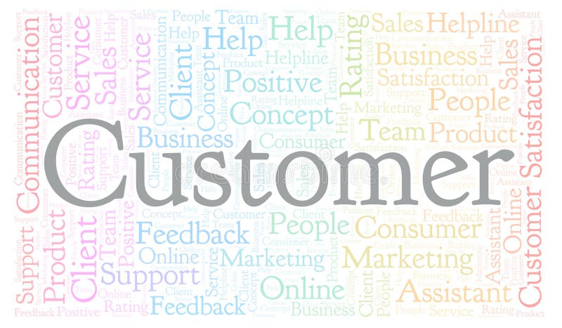 Customer word cloud. stock illustration. Illustration of help - 126409783