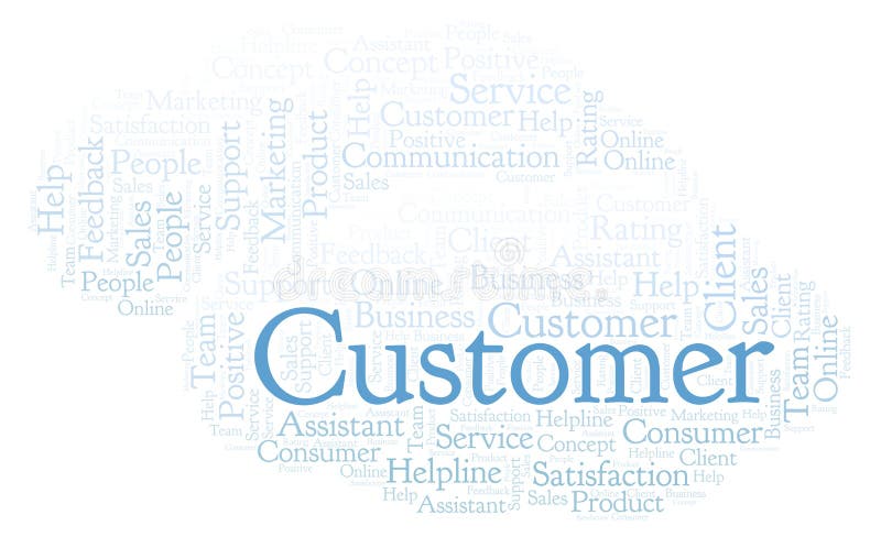 Customer word cloud. stock illustration. Illustration of greeting ...