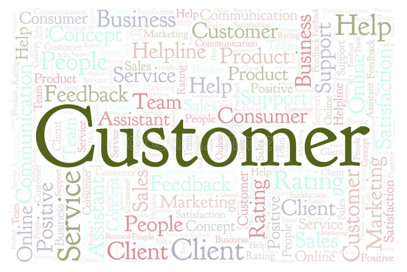 Customer word cloud. stock illustration. Illustration of support ...